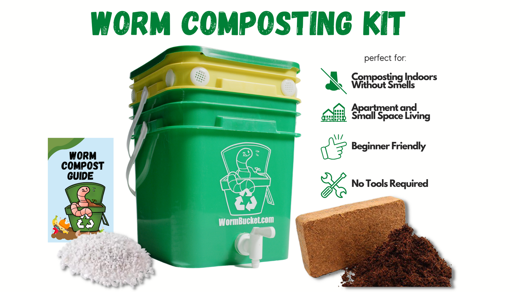 Worm Bucket Indoor Composter for Making Worm Castings and Worm Tea ...